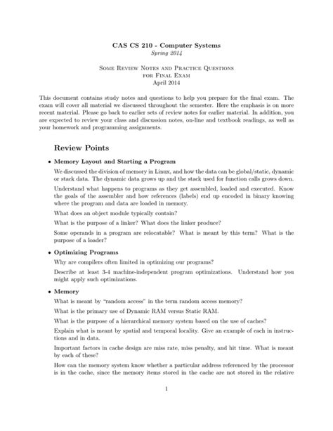 CAS CS 210 Computer Systems