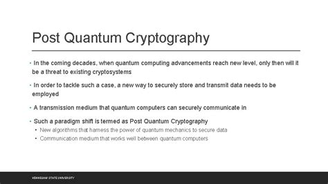 Quantum Computing And Cryptography Vishal Bilagi KENNESAW STATE