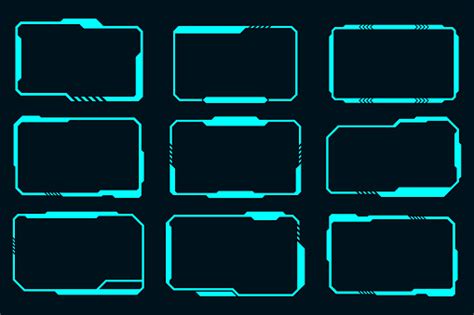 미래지향적인 프레임 세트 Hud 기술 사이버펑크 디자인 요소 기술 요소 0명에 대한 스톡 벡터 아트 및 기타 이미지 0명 가상현실 개념 Istock