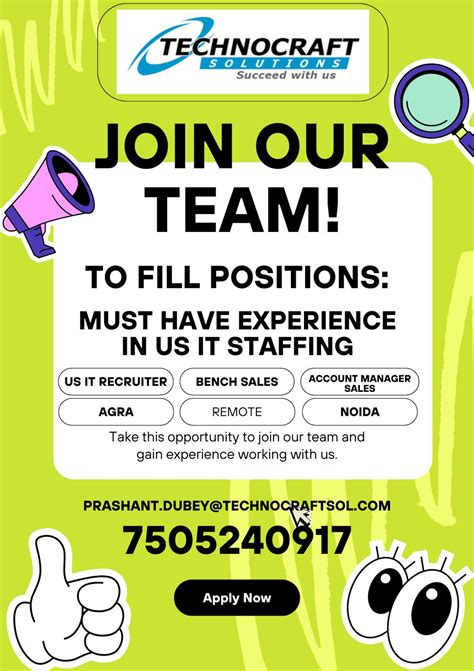 Technocraft Solutions On Linkedin 🌟 Join Our Team Technocraft Solutions Is Hiring Us It