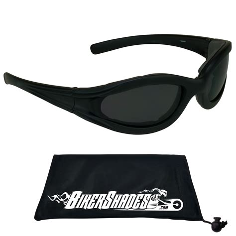 Bikershades Motorcycle Riding Safety Sunglass Smoke Lense Foam Padded
