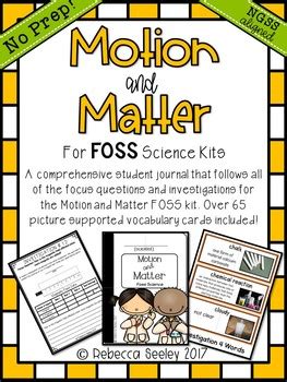 FOSS Motion And Matter A Kid Friendly Science Journal By Rebecca Seeley