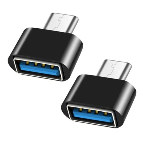 2 шт черный белый интерфейс адаптера Typec к Usb зарядка интерфейса для мобильных телефонов и