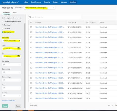 Forms Custom Report Filter On Dates Laserfiche Answers