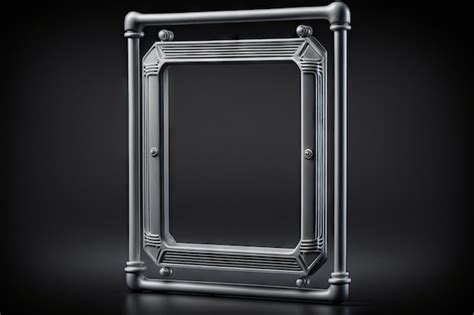 Premium Ai Image A Metal Detector Frame With Silver Color And Handles On Dark Background