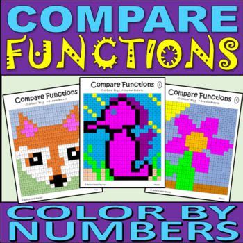 Compare Functions Color By Numbers Worksheets F A