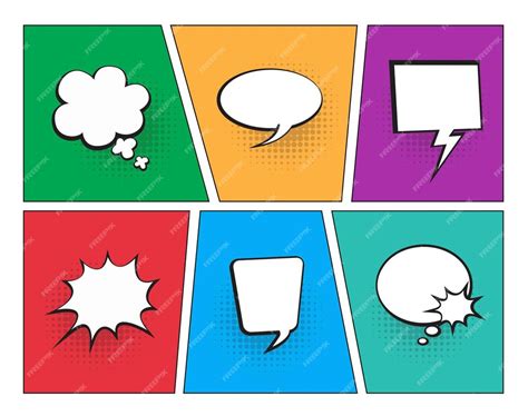 Premium Vector Set Of Speech Bubbles Halftone Shadows Isolated