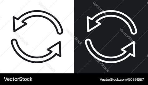 Reload Button Icon Set Sync Arrow Signs Circular Vector Image