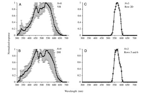 Averaged Spectral Sensitivity Curves S D Of Polarization Sensitive Download Scientific