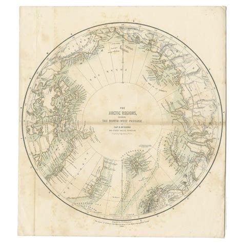 Antique Map Of The North Pole By Fullarton 1856 Antique Map Old Map Map