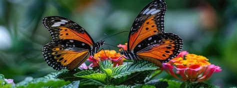 Premium Photo Elegant Flutter Butterflies Background Offering Charming Wallpaper Banner Design