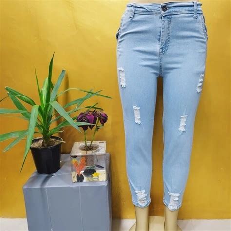 خرید و قیمت شلوار جین مدل جذب یا اسکینی رنگ آبی آسمونی جنس ضمانتی ارسال