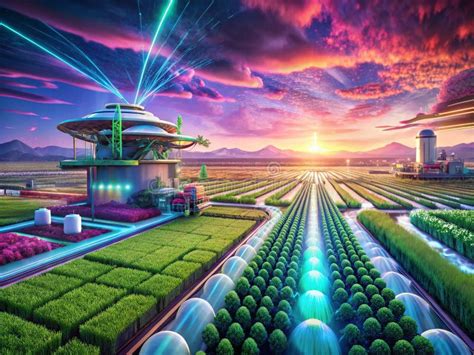 Revolutionizing Agriculture Automated Irrigation And Iot Sensors In Modern Farms Stock