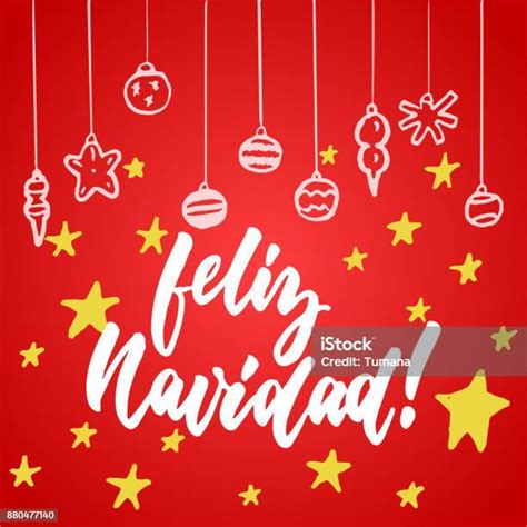 Feliz Navidad스페인어 배경에 고립에 크리스마스와 새 해 휴가 서 문구를 글자 사진 오버레이 대 한 재미 있는 브러시 잉크 인쇄 술 T셔츠 인쇄 전단지 포스터