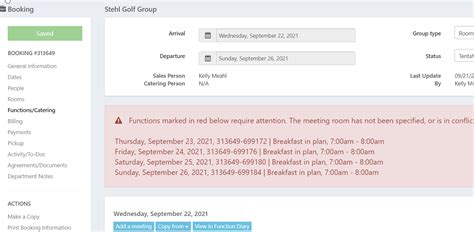function room conflict message helpdocs