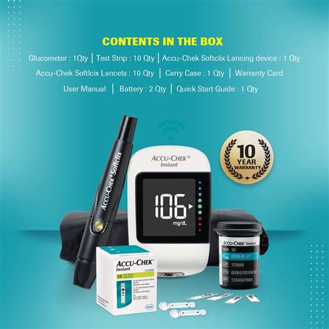 Buy Accu Chek Instant Glucometer With Bluetooth Technology And Mysugr Management App And 10 Free