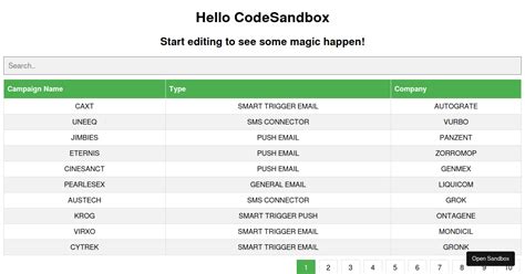 React Table With Debounce Codesandbox React Table With Debounce Codesandbox