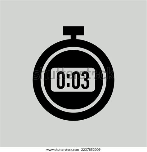 Timer 3 Seconds On Gray Background Stock Vector Royalty Free