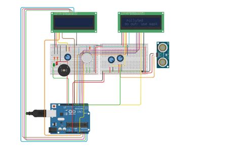 Circuit Design Air And Sound Pollution Monitoring System Tinkercad