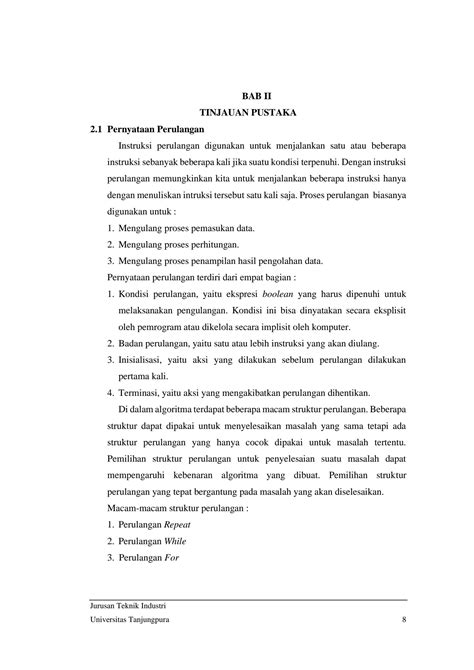 Solution Laporan Pemrograman Dan Dasar Komputer Struktur Perulangan Dan Prosedur Dan Fungsi Bab