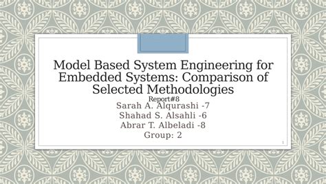 Pdf Model Based System Engineering For Embedded Systems Comparison Of Selected Methodologies