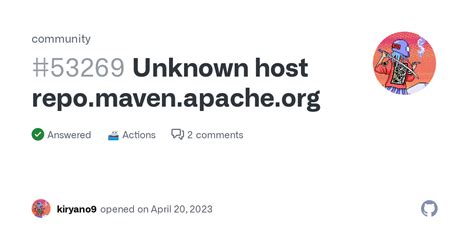 Unknown Host Repo Maven Apache Org Community Discussion GitHub
