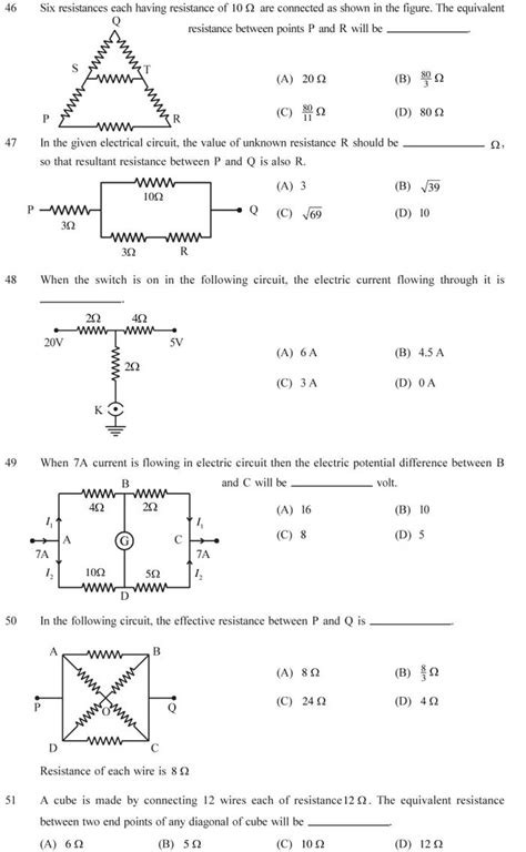 47 In The Given Electrical Circuit The Value Of Unknown Resistance R Sho