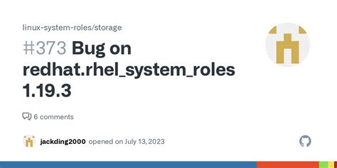 bug on redhat rhel system roles 1 19 3 · issue 373 · linux system