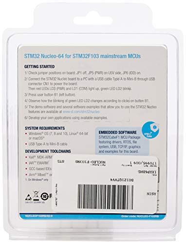 Stm32 Nucleo 64 Development Board With Stm32f103rb Mcu Supports