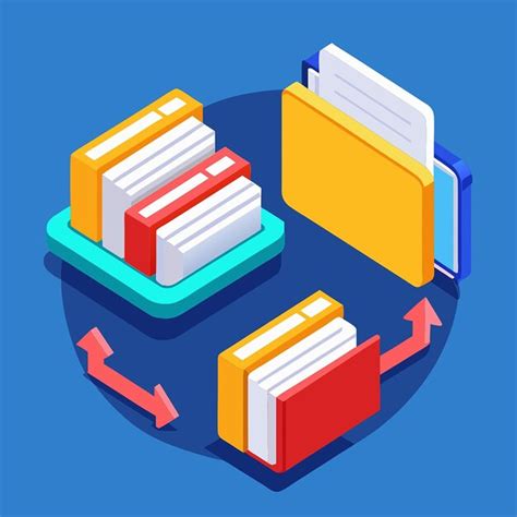 File Transfer Concept Two Folder With Document And Files Transfering 3d Vector Illustration