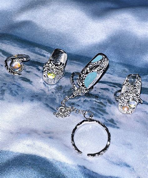 당일출고최저가 Y2k 블루오션 오픈링 마디반지 네일링 키치 유니크 힙한 아이돌 악세사리 에이블리