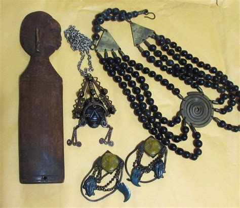Tribal Jewelry Assemblage Lot African Necklace Tribal Earrings And