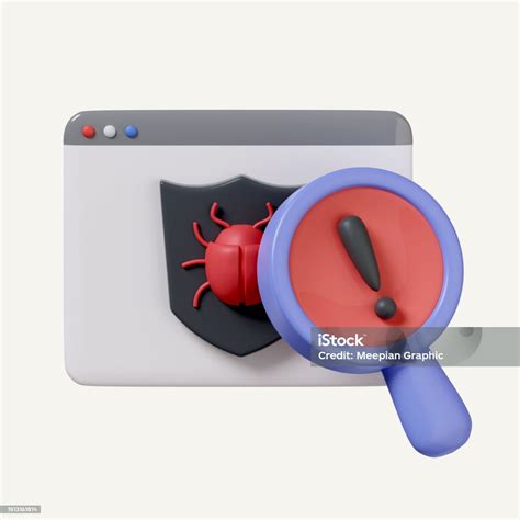 3d Detection Bugs And Viruses Hacker Attack And Web Security Icon Isolated On White Background