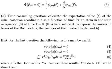 Solved 3 5 Time Consuming Question Calculate The Expectation Value