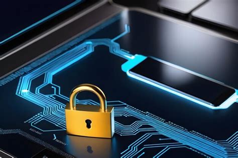 Premium Photo A Padlock With A Yellow Padlock On It Is On A Black Surface