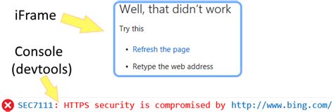 Bypassing Mixed Content Warnings Loading Insecure Content In Secure Pages Edgeie Broken