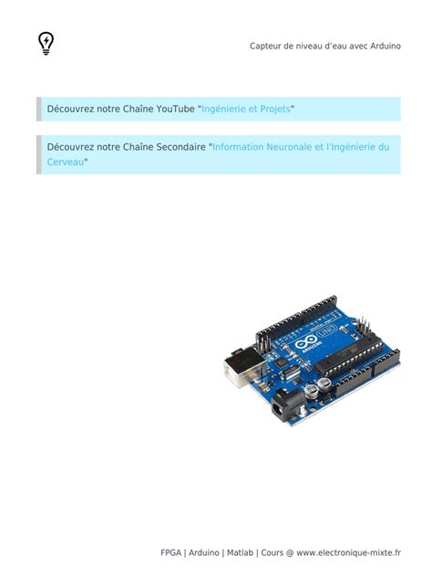 Capteur De Niveau Dandrsquo Eau Avec Arduino Pdf