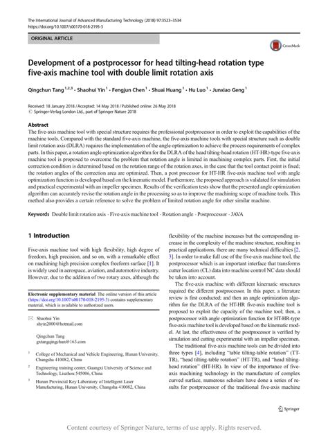 Development Of A Postprocessor For Head Tilting Head Rotation Type Five Axis Machine Tool With