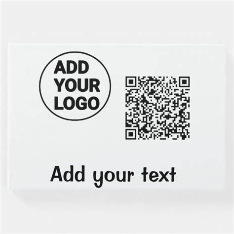 simple minimal q r code add logo scan code name te guest book zazzle