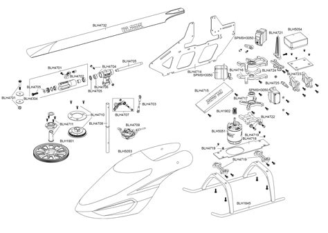 Exploded View Blade 360 Cfx 3s Bnf Basic Chassis Astra