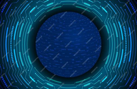 Premium Vector World Binary Circuit Board Future Technology Blue Hud