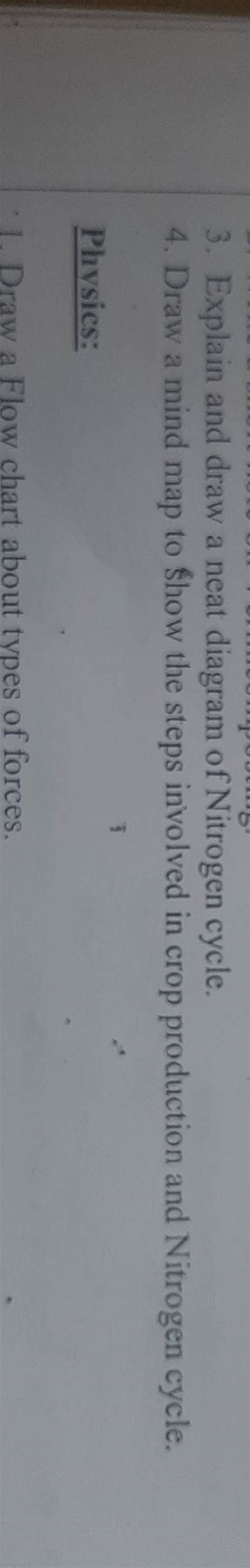 3 Explain And Draw A Neat Diagram Of Nitrogen Cycle 4 Draw A Mind Map