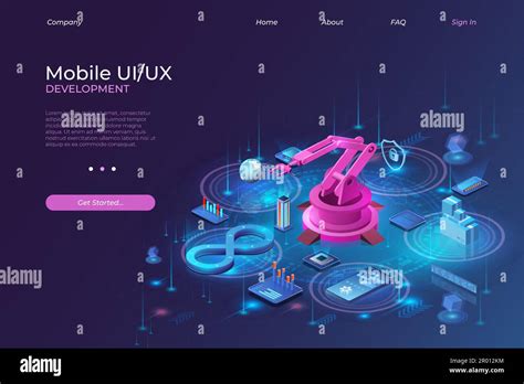 Devops Ai Technology Digital Isometric Ui Ux Factory Landing Page