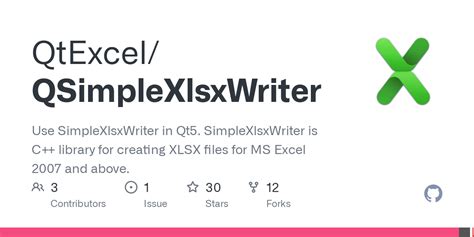 Github Qtexcel Qsimplexlsxwriter Use Simplexlsxwriter In Qt5 Simplexlsxwriter Is C Library