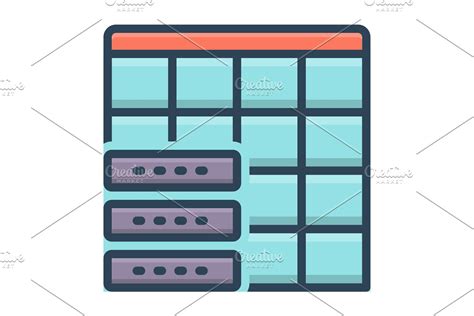 Datatable Table Icon Pre Designed Illustrator Graphics ~ Creative Market