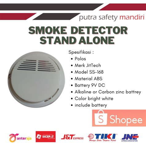 Jual SMOKE DETECTOR PHOTOELECTRIC JITTECH STAND ALONE SYSTEM FIRE ALARM SENSOR ASAP PENDETEKSI