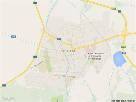 Карта на Ботевград Улици надморска височина координати времето снимки хотели