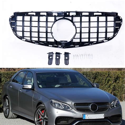 Gt Style Black Front Bumper Grille For Benz E63 S Sedan 2015 2016 Ebay