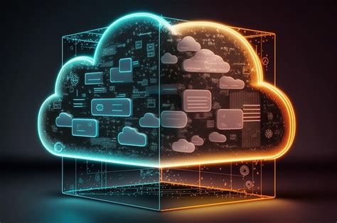 Premium Ai Image Colorful Cloud Computing Server System Modern