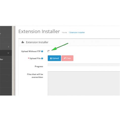 opencart no ftp for extension installer
